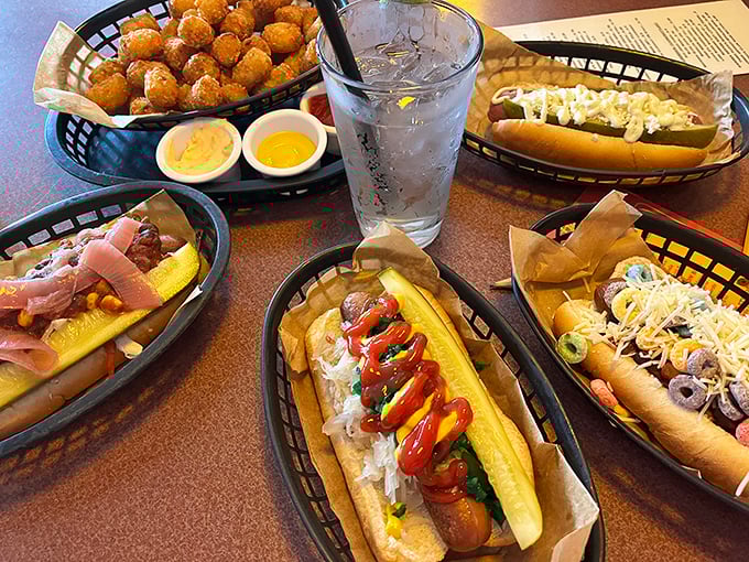 A hot dog feast fit for royalty! This spread showcases the beautiful diversity of what happens when imagination meets America's favorite handheld meal.