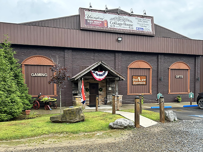 Cottage House combines rustic charm with local character, its wooden exterior and "Gaming" sign hinting at simple pleasures that don't require a smartphone or Wi-Fi password.