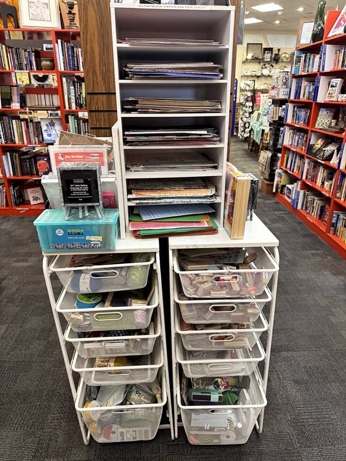 Organized chaos never looked so appealing. These transparent drawers hold crafting possibilities limited only by your imagination and patience.