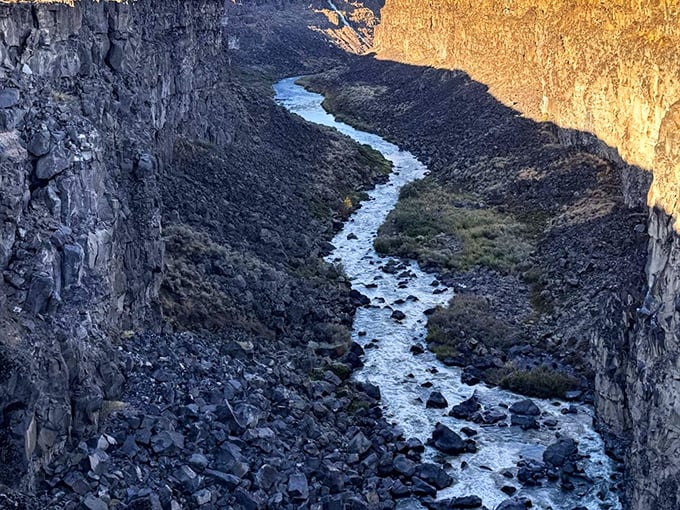Devil's Washbowl carves through volcanic rock like nature's own sculpture garden &ndash; proof that water always wins the patience game.