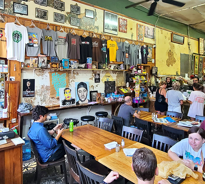 Where strangers become friends over shared tables and sandwich recommendations. The worn walls have heard more food epiphanies than a confessional.