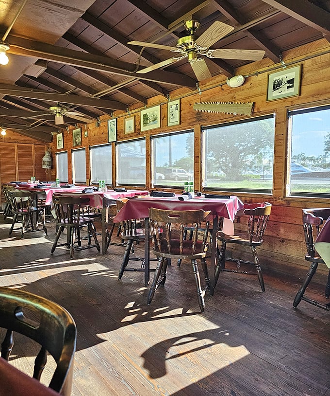 Sunlight streams through windows onto wooden floors worn smooth by decades of happy diners. No Instagram filter required.