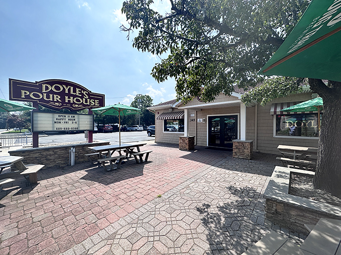 Doyle's Pour House offers a welcoming patio where cold drinks and conversation flow equally freely under New Jersey's generous summer skies.