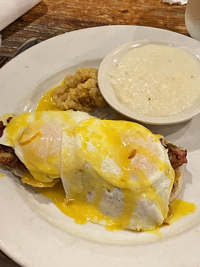 Eggs Benedict that's dressed for success with hollandaise so rich it should have its own tax bracket.
