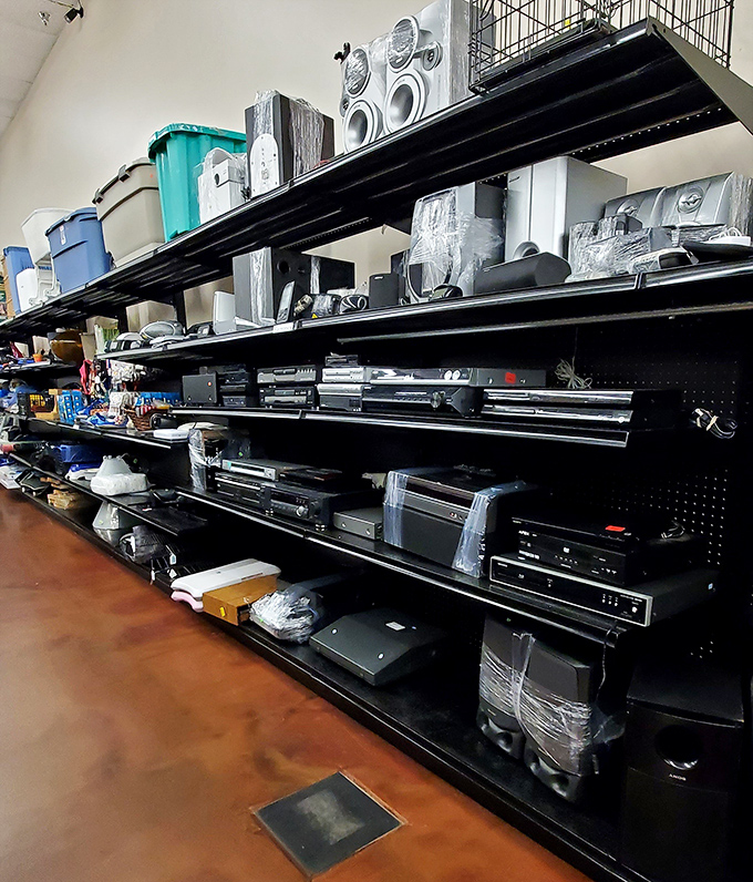 Electronic relics from decades past wait patiently for tech enthusiasts or nostalgic buyers looking to reconnect with the gadgets of their youth.