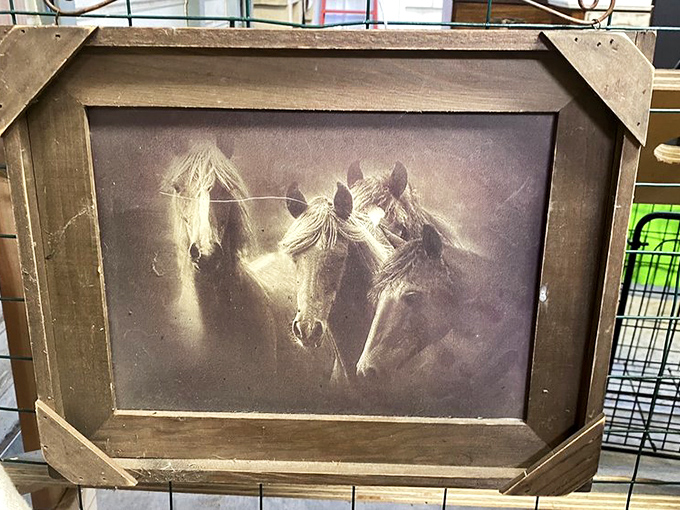 Misty horses emerge from the sepia-toned past, ready to gallop into your living room conversation starter collection.