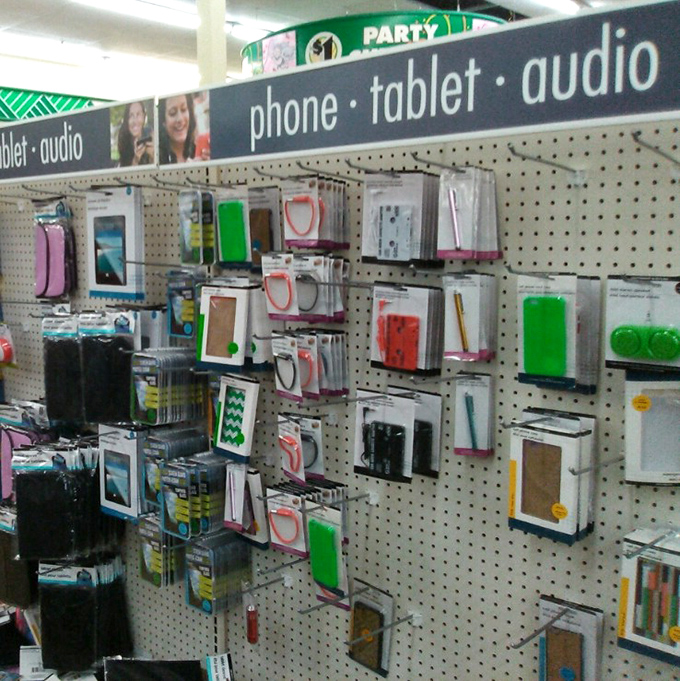 Phone accessories that won't cost more than the phone payment itself. The modern necessity aisle where practicality meets affordability.