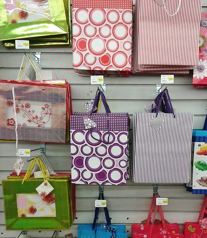 Gift bags that make your $3 present look like you spent $30. Colorful, festive, and priced so reasonably you'll buy extras "just in case."