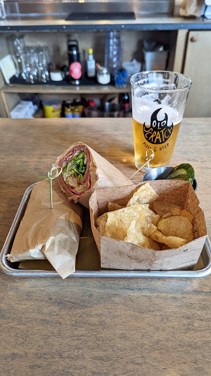 The Italian sandwich and house chips prove Old Scratch isn't just a one-trick pony&mdash;they've mastered the art of lunch too.