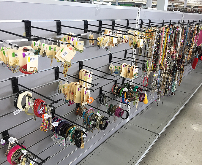 Jewelry galore! Costume pieces and hidden gems line up like contestants in a sparkly beauty pageant.