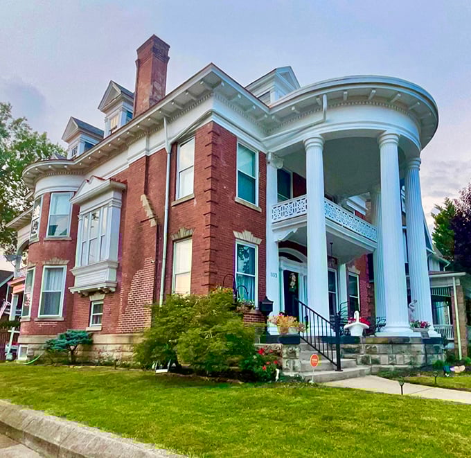 This Julia-Ann Square Historic District mansion flaunts its grand columns with well-earned pride. Victorian splendor that would cost millions elsewhere awaits restoration-minded retirees.