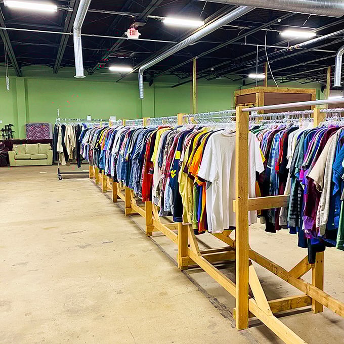Men's clothing racks stand tall and organized &ndash; from casual tees to business attire for every West Virginia occasion.