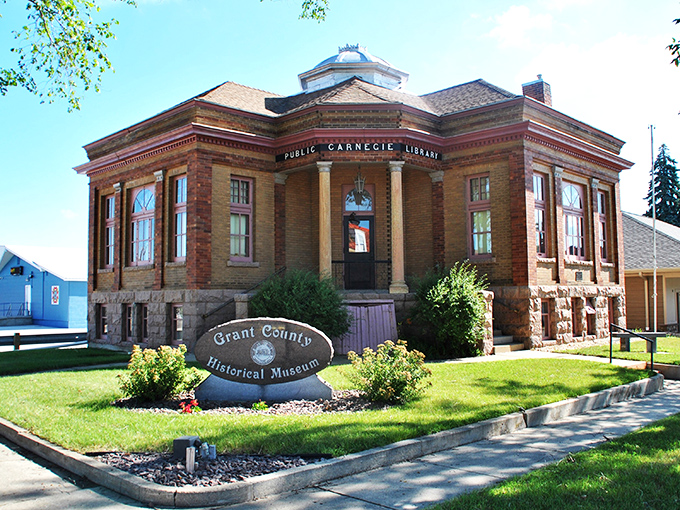 Milbank Carnegie Library now houses local history, its dignified brick exterior protecting stories of generations past.