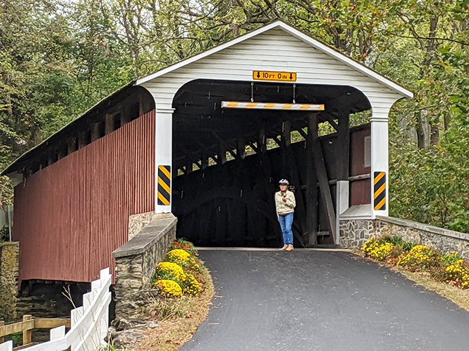 The "10FT 0IN" clearance sign isn't just a warning&mdash;it's an invitation to duck your head and enter a slice of Pennsylvania history.