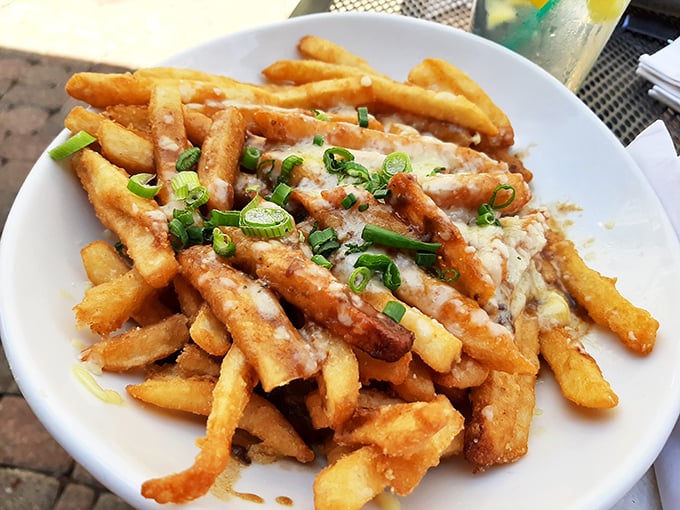Loaded fries that make you question why you've ever eaten plain ones. The cheese and green onions transform the humble potato into a celebration.