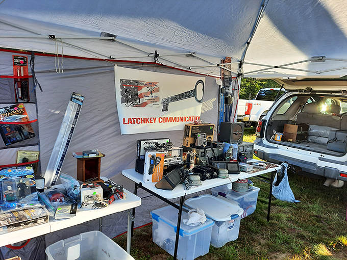 Radio enthusiasts find their frequency at specialized vendor booths where yesterday's technology finds tomorrow's collectors.