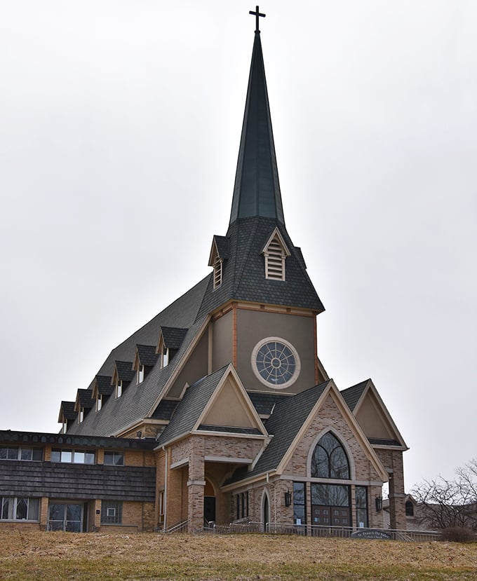St. Francis de Sales Catholic Church reaches skyward with its dramatic spire. Even non-believers can appreciate architecture that inspires the soul.
