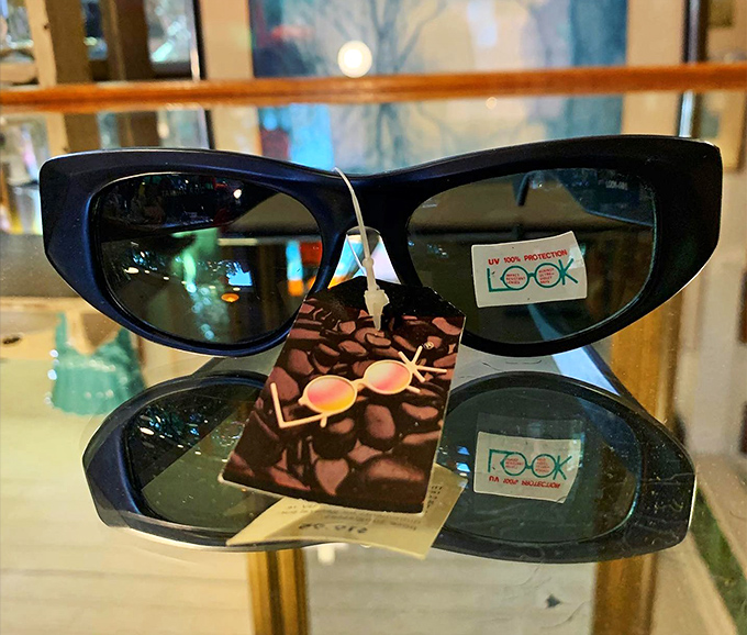 Cat-eye sunglasses with their original tag&mdash;slip these on and suddenly you're Audrey Hepburn contemplating breakfast at Tiffany's.