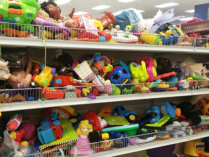 Toy paradise where plastic dreams come true. This colorful chaos contains countless hours of imagination fuel for a fraction of retail prices.