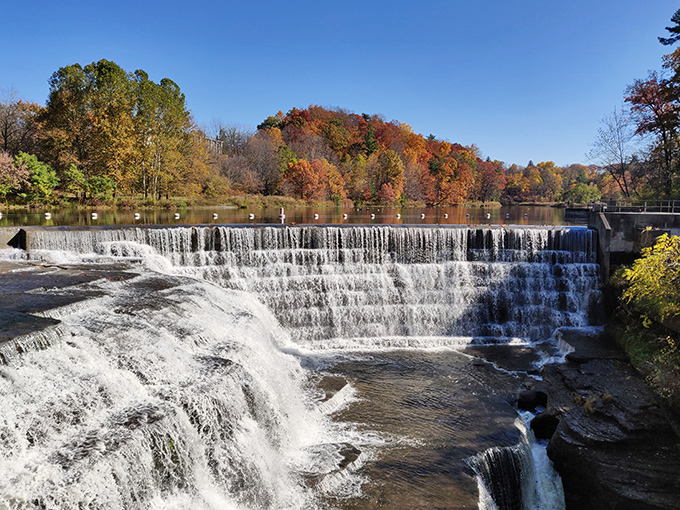 Triphammer Falls demonstrates nature's power and beauty, creating a scene that makes you understand why people write poetry about water.