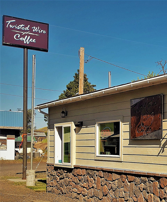 Twisted Wire Coffee proves good java isn't just for city slickers. This humble outpost serves liquid motivation against a backdrop of endless sky.