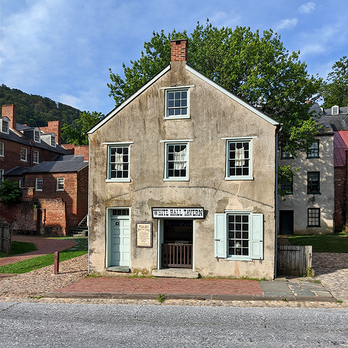 White Hall Tavern stands as a time capsule of colonial refreshment. Those windows have watched America grow up around them.