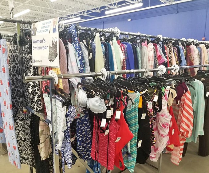 The women's swimwear section promises poolside confidence or at least the opportunity to channel your inner tropical vacation vibe.