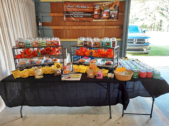 Scents and sensibility! Mia Bella's candle display offers enough fragrance options to transform your home from "lived-in" to "luxury spa" in one match strike.