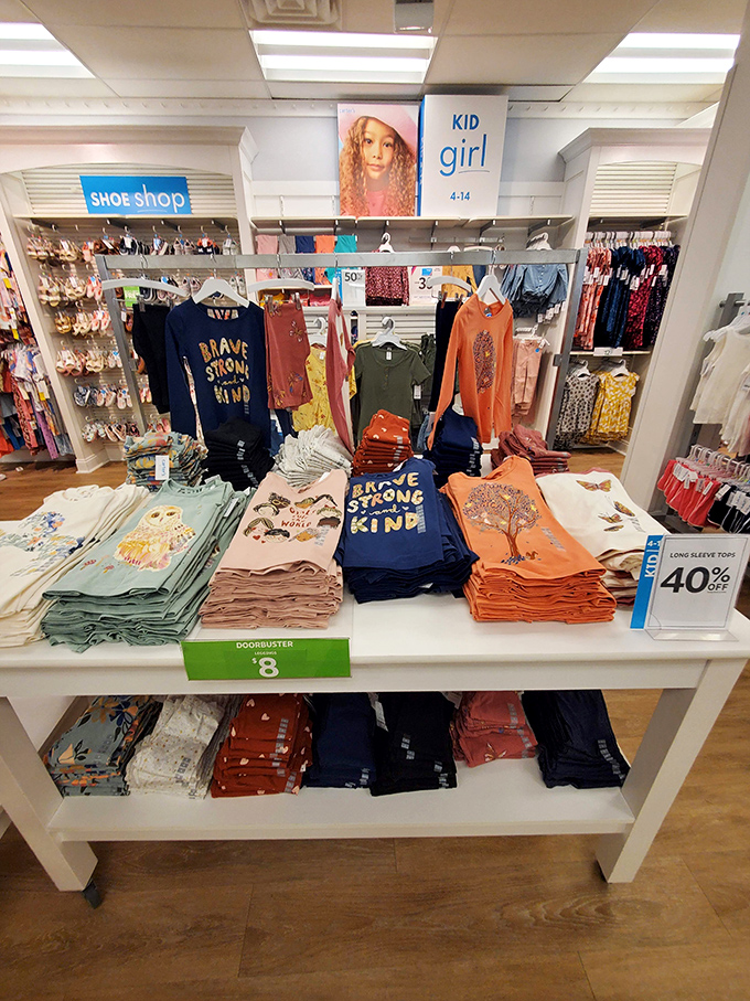 Carter's colorful children's display proves that dressing the little ones in style doesn't require a second mortgage.