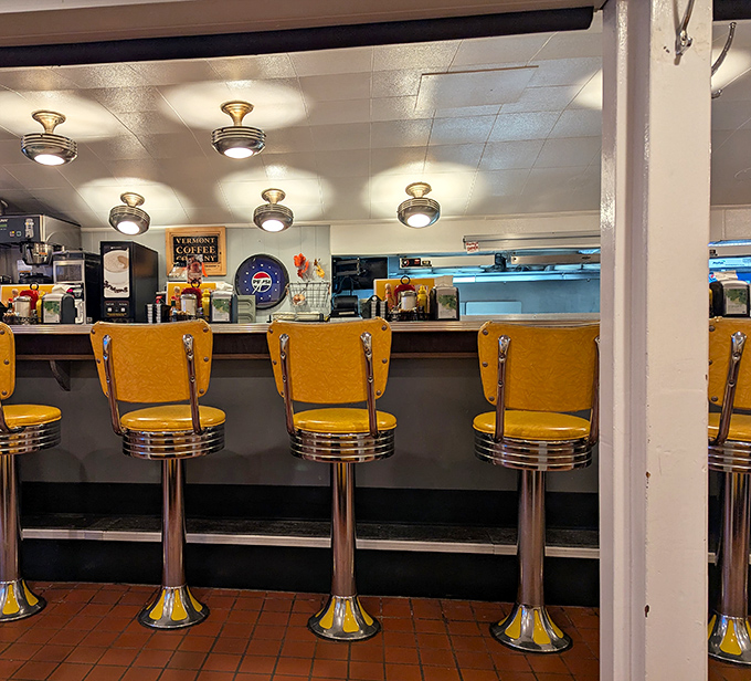 The counter seats&mdash;front-row tickets to the breakfast theater where coffee flows freely and short-order cooks perform their morning ballet of eggs and bacon.