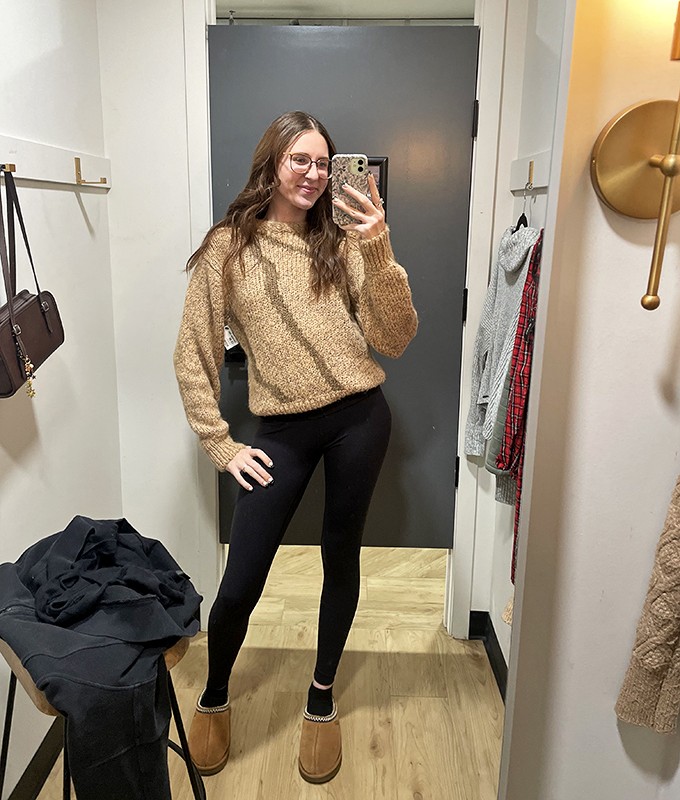 The ultimate "try before you buy" moment &ndash; finding that perfect sweater that looks like it was made for you.