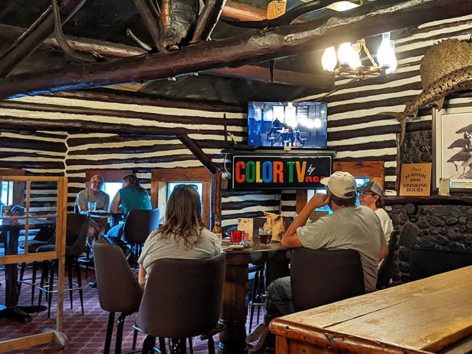 The vintage "COLOR TV" sign hanging in the dining room is a charming reminder that Anton's has been serving comfort long before Instagram made food famous.