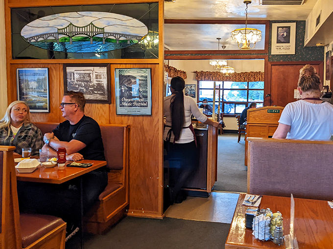 The dining room hums with that perfect breakfast energy&mdash;locals and travelers united in the universal language of "pass the syrup, please."