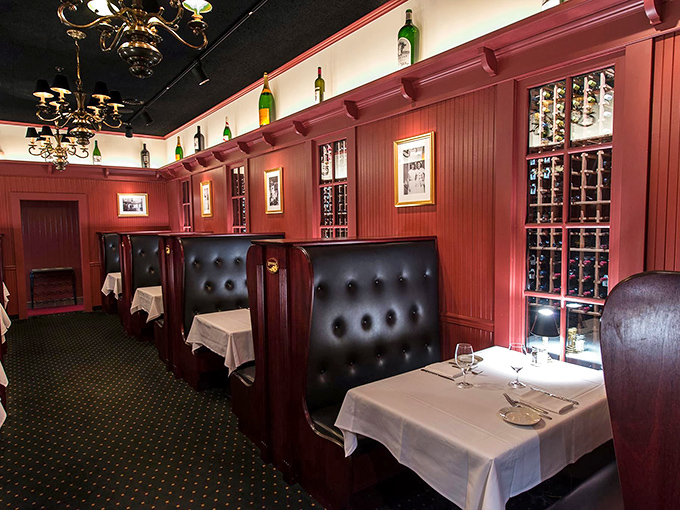 The dining room whispers of celebrations past and future &ndash; those leather booths have cradled more anniversary dinners than a jewelry store.