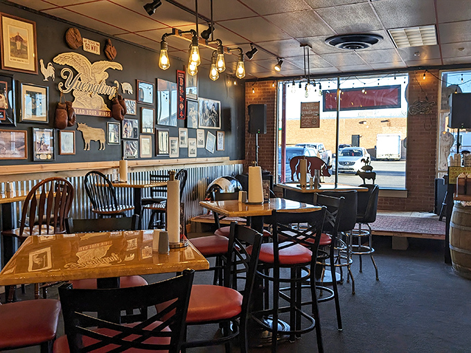 Wall art celebrating West Virginia heritage pairs perfectly with corrugated metal accents&mdash;like a hug from the Mountain State itself.