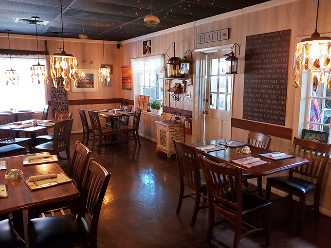 The dining room feels like you've been invited to a secret club where the password is "pass the hot sauce, please."