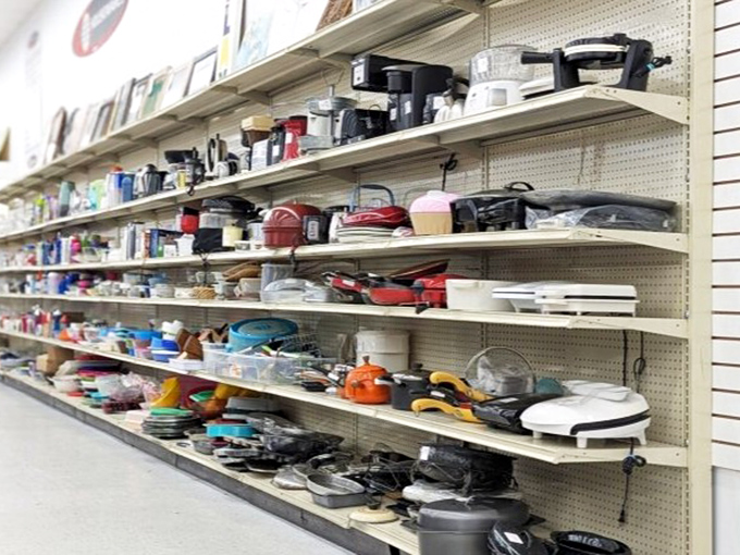 The small appliance section: where coffee makers, blenders, and waffle irons get their second chance at kitchen stardom. Marie Kondo's nightmare, a DIYer's dream.