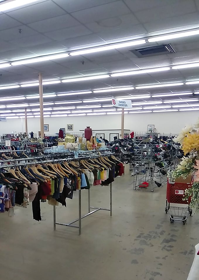 The clothing section: where fashion goes for its second act. These racks hold more stories than a library and twice the character.