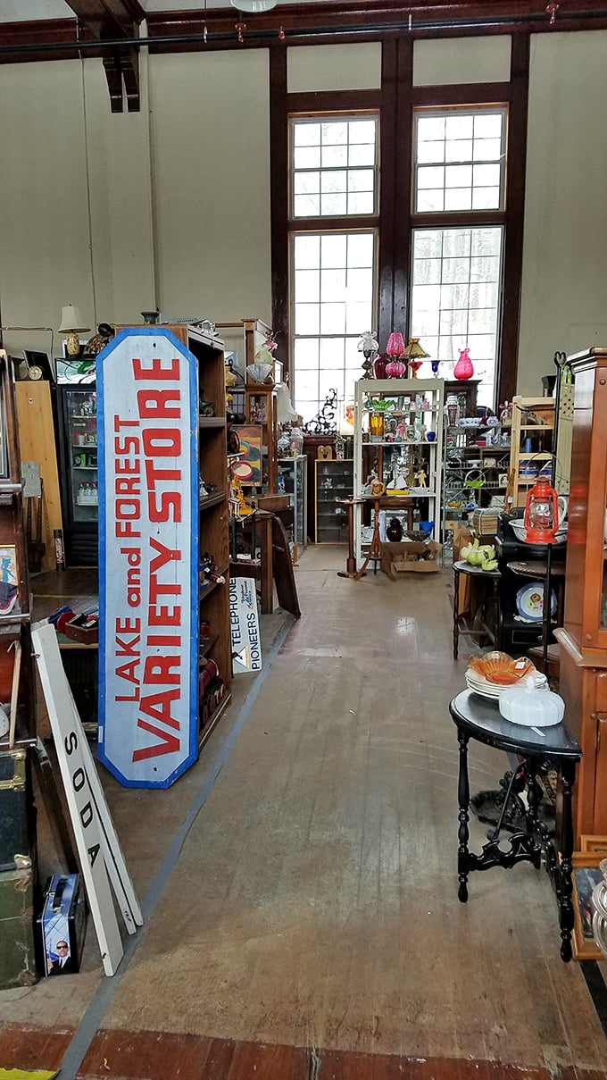That "Lake and Forest Variety Store" sign isn't just decoration&mdash;it's a portal to simpler times when general stores were social hubs.