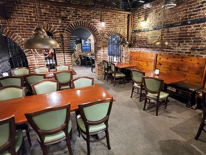 Dining in what feels like a speakeasy crossed with your coolest friend's basement. Those brick arches have witnessed countless "mmm" moments and food-induced happiness.