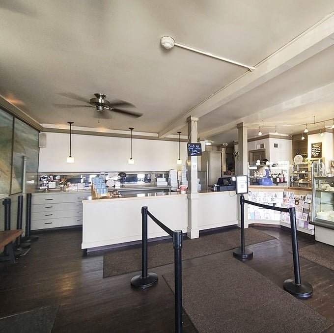 The moment of truth: approaching the counter at Pastiche. The hardest workout you'll get today is exercising your willpower not to order everything.