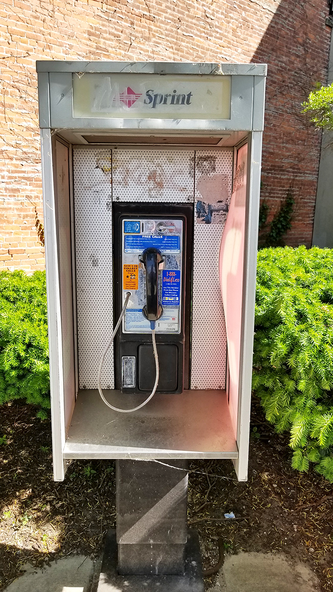 A vintage payphone near a castle? Now that's a time-traveling photo opportunity you won't find just anywhere in Ohio.