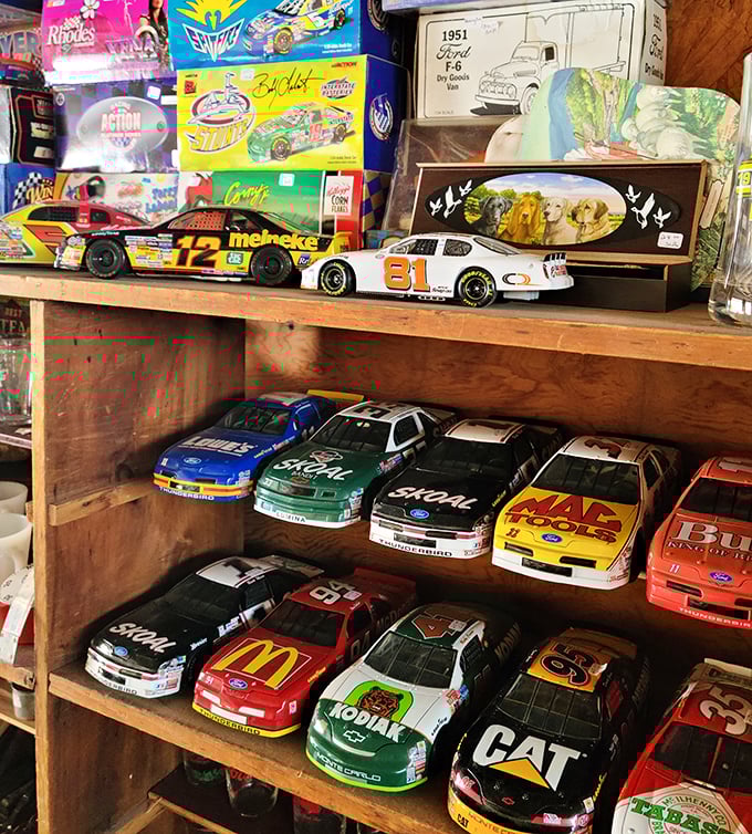 NASCAR memorabilia heaven! These miniature racecars never need oil changes but still fuel the passions of collectors young and old.