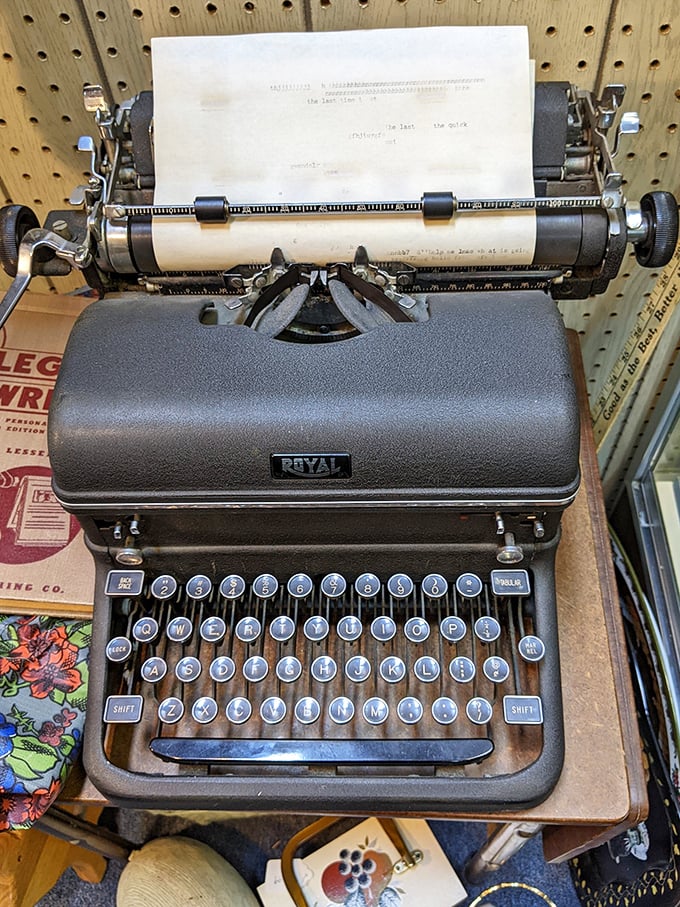 The Royal typewriter&mdash;where countless love letters, novels, and business plans began. Each key strike was a commitment in an era before backspace and delete.