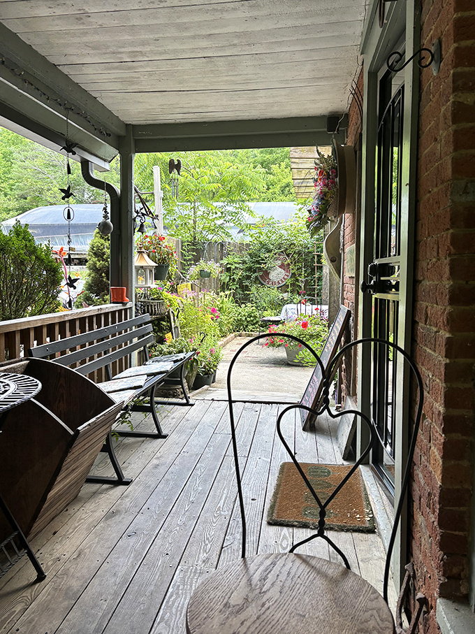 The porch at Farm House Caf&eacute; isn't just a waiting area&mdash;it's where time slows down and conversations begin before the meal even starts.