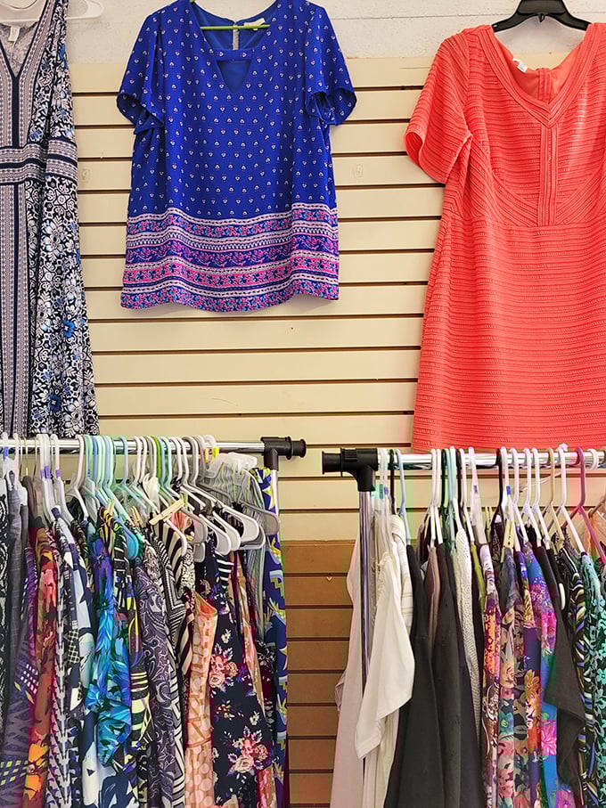 Fashion finds that prove style doesn't need a designer price tag. That blue patterned blouse is practically begging for a beach vacation.