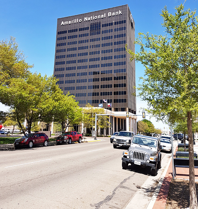 Amarillo National Bank reaches for the sky, but local housing prices keep your feet firmly on affordable ground. Big building, small-town costs!