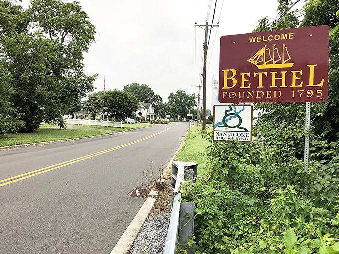 Since 1795, Bethel's welcome sign has greeted travelers, but the real welcome comes from residents who still practice small-town hospitality daily.
