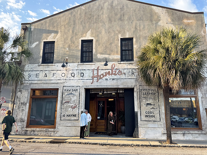 Hank's weathered exterior and vintage signage transport you to old Charleston, where seafood traditions run as deep as the harbor.