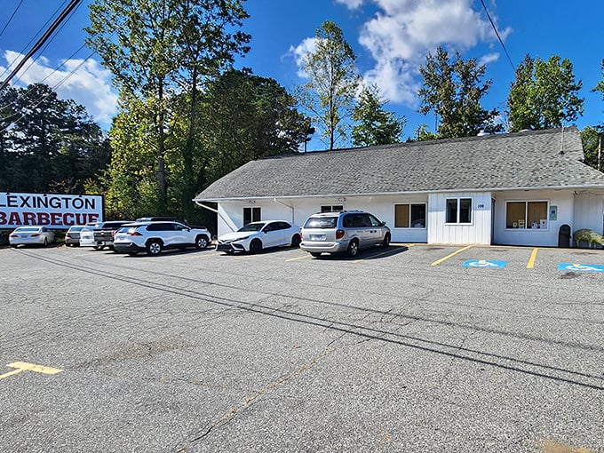 Lexington Barbecue's unassuming white building hides smoky treasures within. Sometimes the plainest packages contain the greatest gifts.